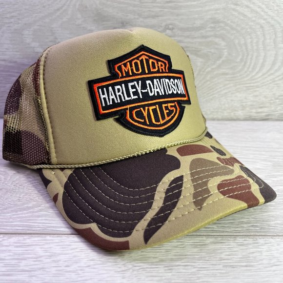 OTTO | Accessories | New Vintage Style Harley Davidson Tan Camo Trucker ...
